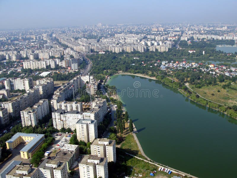 Urban Landscape, View of Embankments and Roofs of Large Metropolis ...