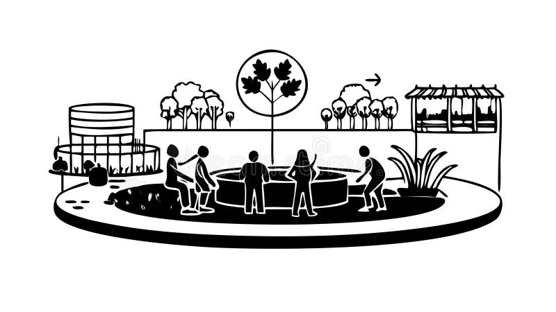 Urban Landscape with Industrial Elements and Activity, Vector Design ...