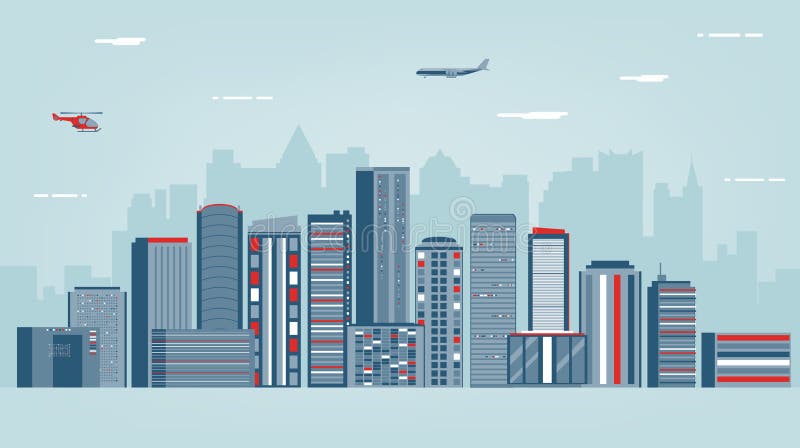 Urban Landscape with Infographic Elements. Modern City. Smart City ...