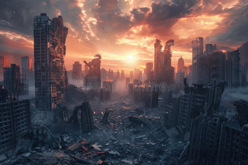 Urban Landscape with Many High-rise Structures Stock Photo - Image of ...