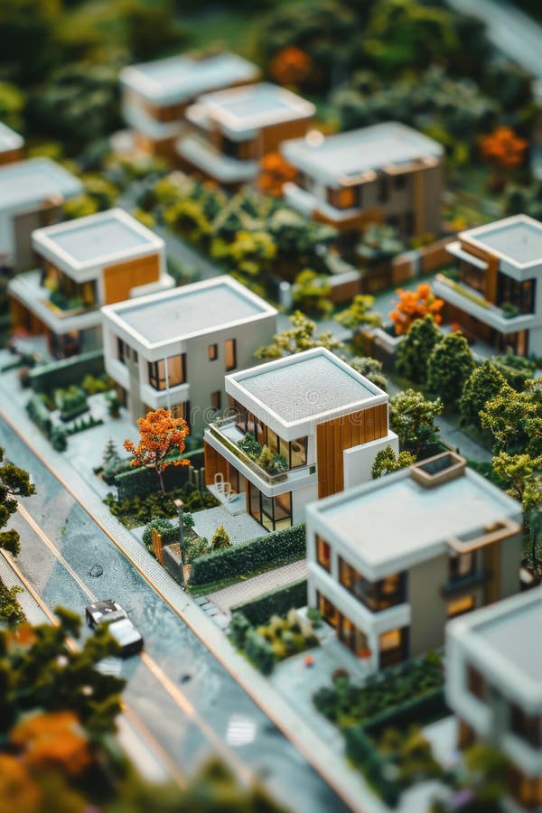 Urban Landscape with Many Homes and Buildings Stock Photo - Image of ...