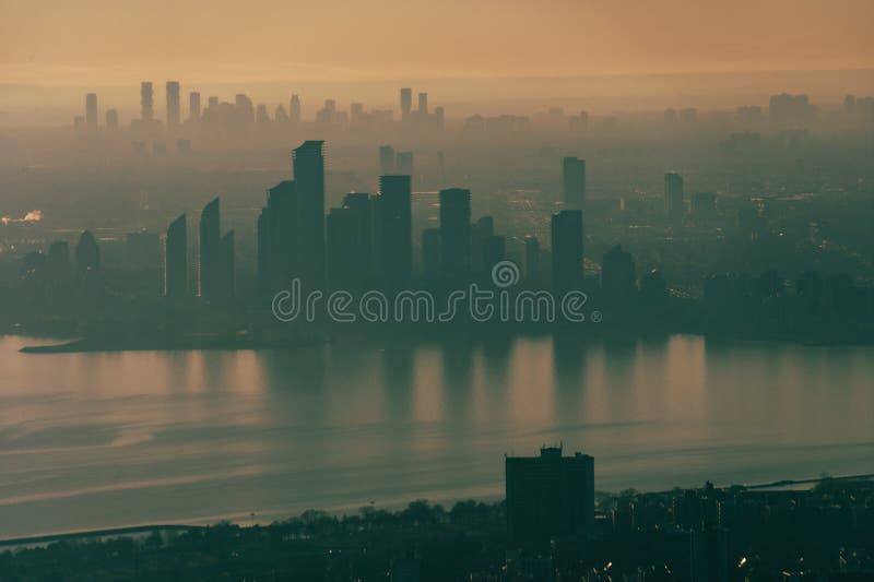 Urban Landscape in the Morning Mist (Toronto) Stock Photo - Image of ...