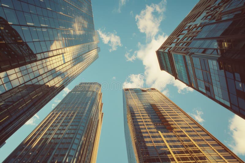 Urban Landscape with Multiple High-rise Buildings Stock Photo - Image ...