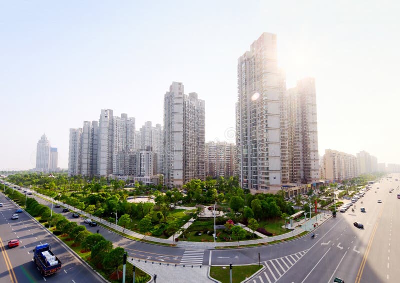 Urban Landscape (Nanchang, China) Stock Photo - Image of road ...