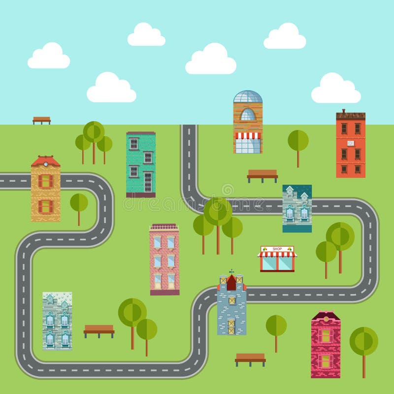 Urban Landscape. Vector Illustration of Community. Stock Vector ...