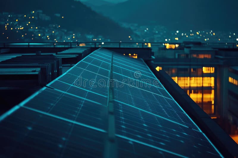 Urban Landscape Viewed from Rooftop, City Lights and Architecture ...