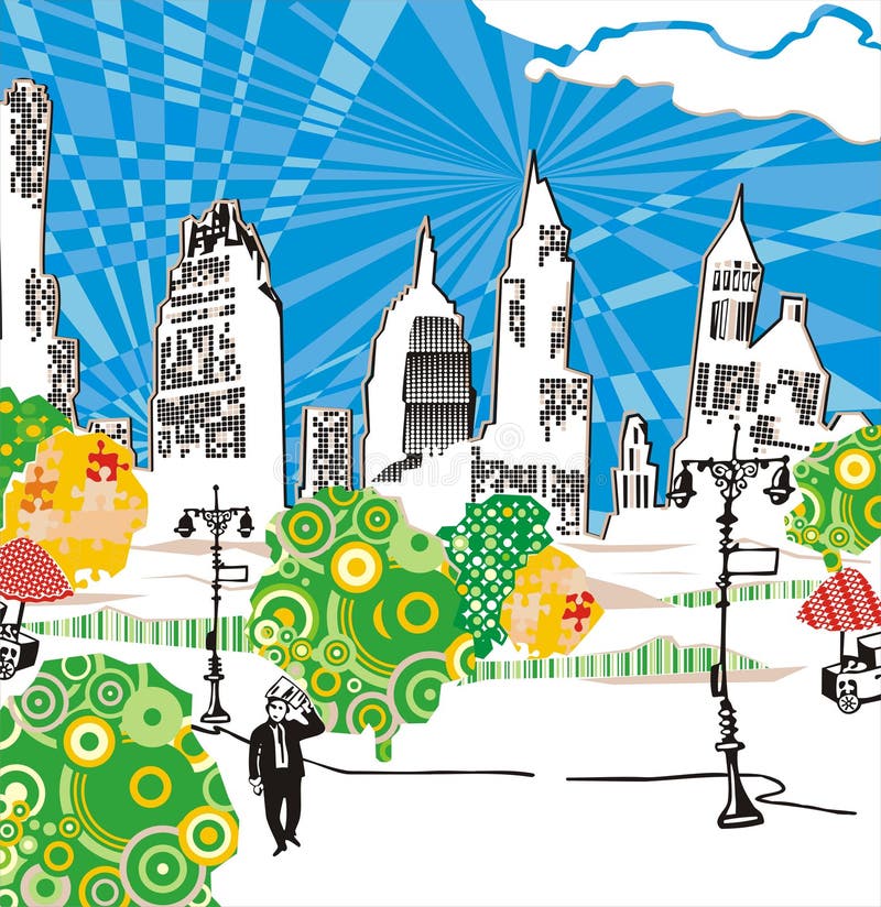 Urban life stock vector. Illustration of composition - 12287303