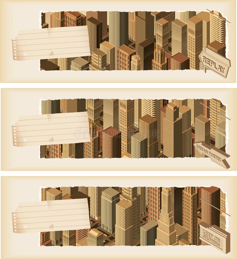 Urban life- banners stock vector. Illustration of banner - 19366771