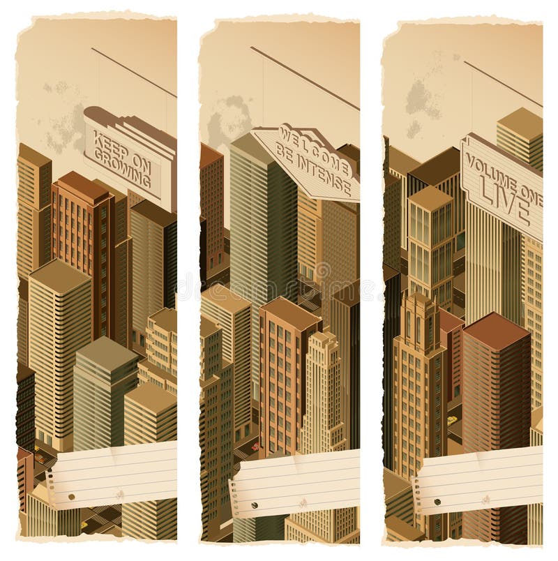 Urban life- banners stock vector. Illustration of skyscraper - 19366814