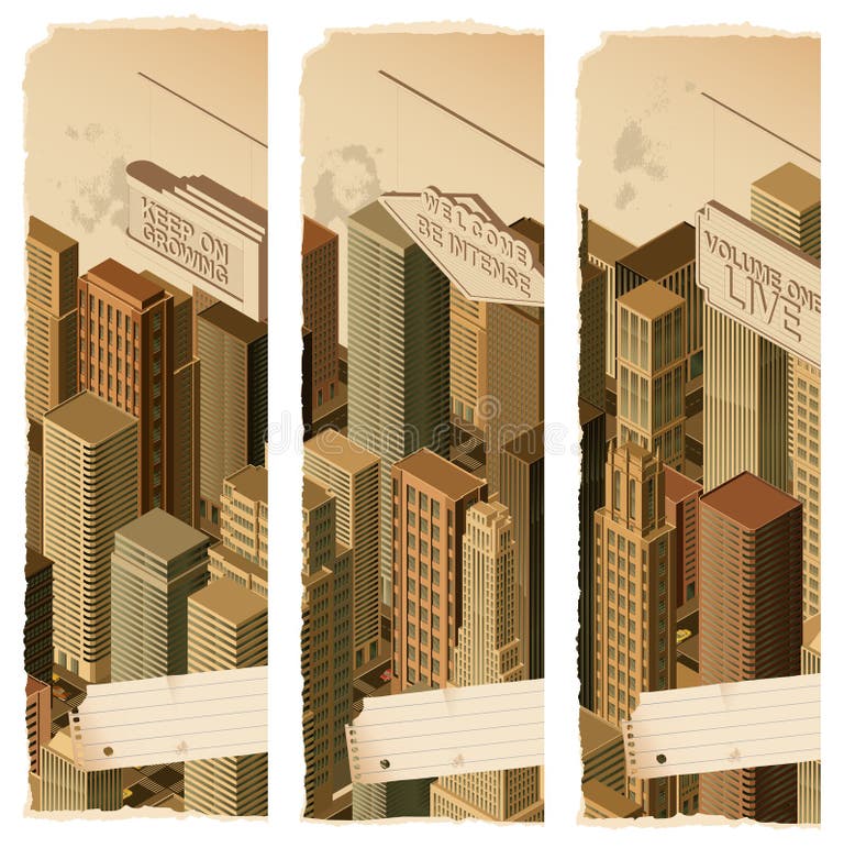 Urban life- banners stock vector. Illustration of skyscraper - 19366814