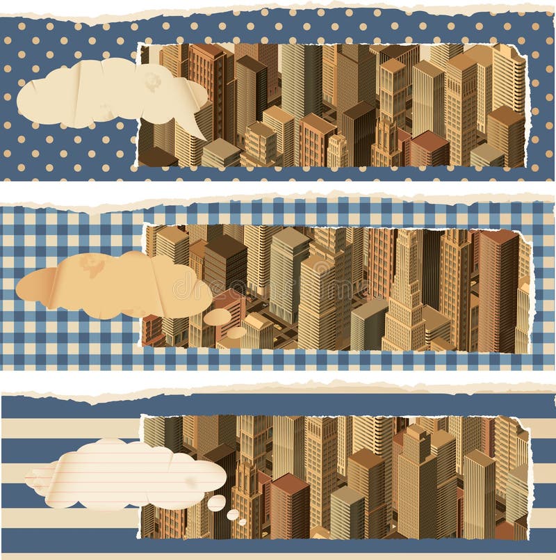 Urban life- banners stock vector. Illustration of dirty - 19408826