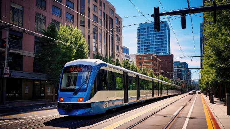 Urban light rail seattle stock illustration. Illustration of sleek ...