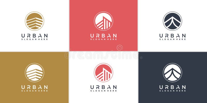Urban Logo Collection with Modern Abstract Style Premium Vector Stock ...