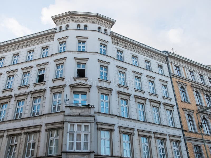Urban Low Rise Apartment Buildings with Blue Sky Stock Image - Image of ...