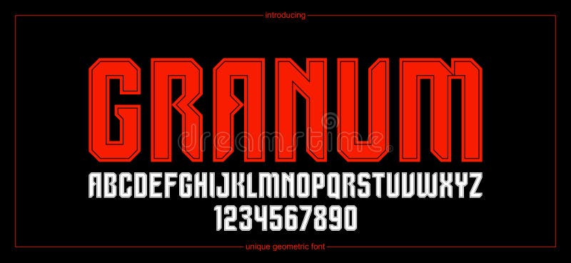 Urban Massive Geometric Font for Logos and Emblems, Minimal Strong ...