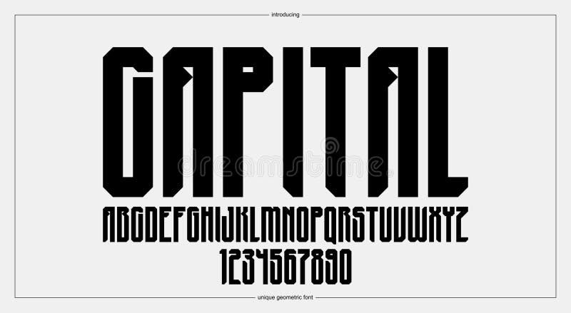 Urban Massive Tall Geometric Font for Logos and Emblems, Condensed ...