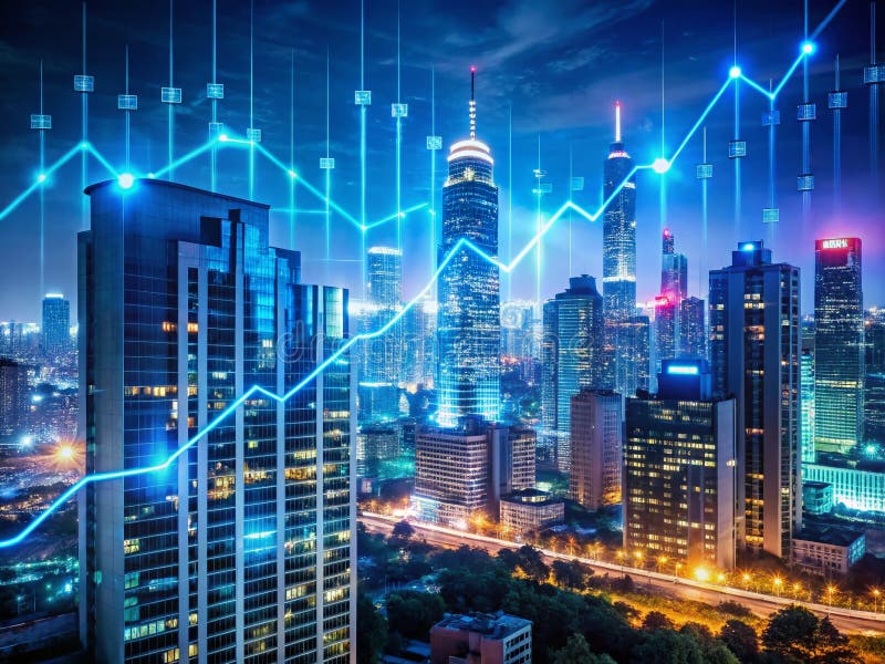 Urban Metropolis Thriving a Futuristic Skyline Reflects Economic ...