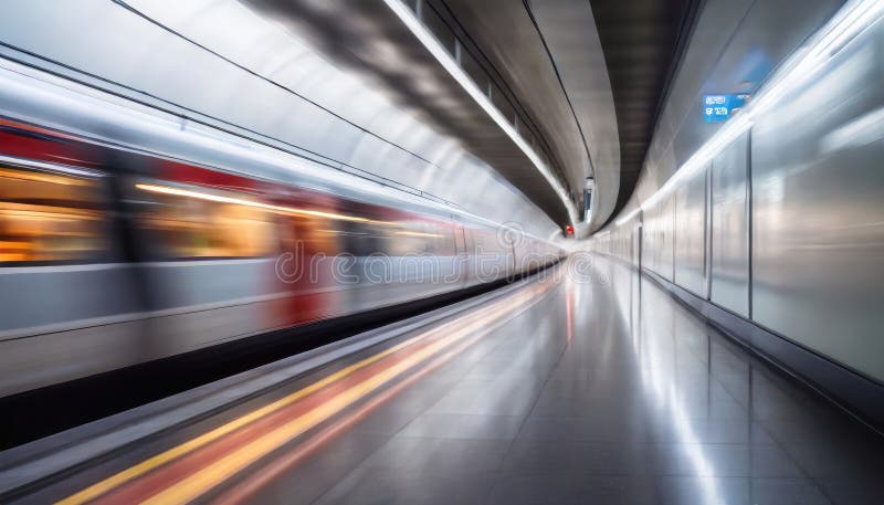 Urban Mobile Future Subway. Generated with AI Stock Illustration ...