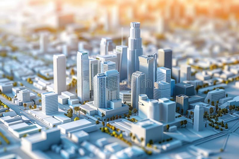 Urban Model with Skyscrapers, Perfect for Architectural Projects Stock ...