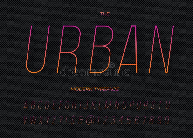 Urban Modern Dynamic Slanted Typeface Gradient Style Stock Vector ...