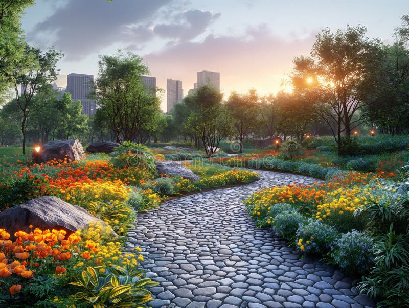 Urban and Natural Landscape, City Design Concept Stock Photo - Image of ...