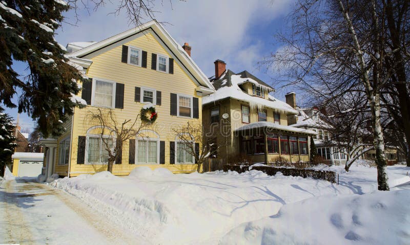 Urban Neighborhood stock image. Image of trees, yellow - 62974871