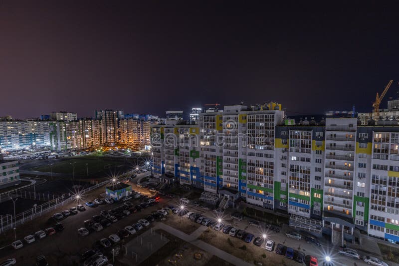Urban New Buildings in the Late Evening Stock Image - Image of modern ...