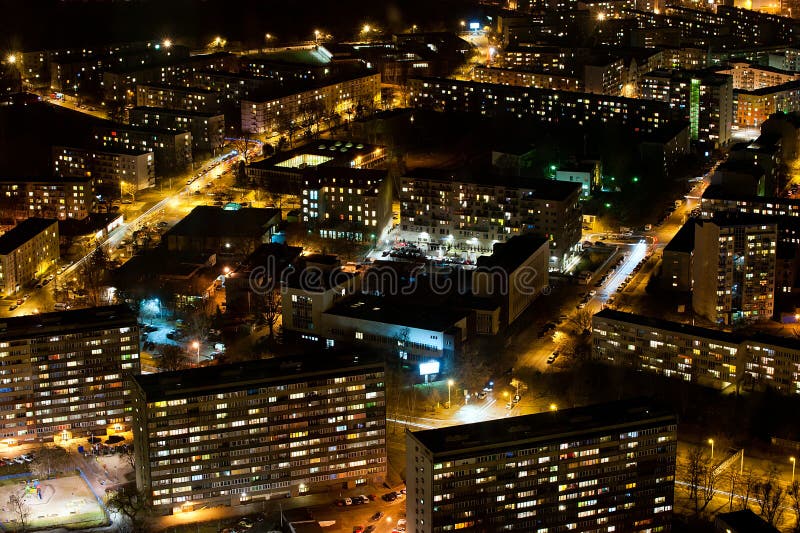 Urban night scene stock image. Image of cityline, flats - 37773577