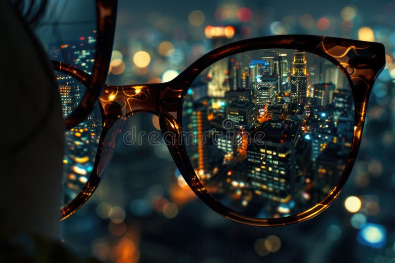 Urban Nightlife Reflection stock photo. Image of buildings - 366410596