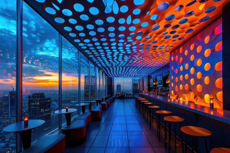 Urban Oasis - Abstract Patterns in Rooftop Bars Stock Image - Image of ...