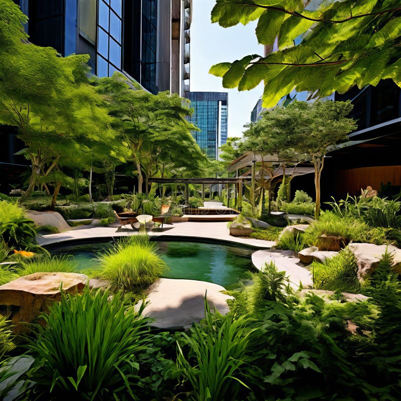 Urban Oasis Urban Design with a Touch of Nature Using Natural Stock ...