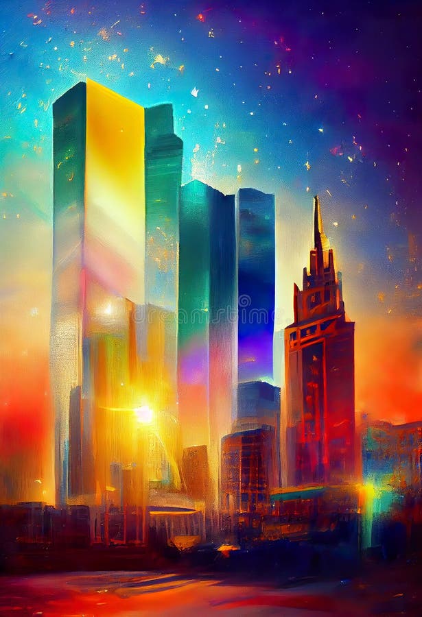 Dynamic Nightscape of Urban Towers. Urban Peaks. a View of the Skyline ... Dynamic Nightscape of Urban Towers. Urban Peaks. a View of the Skyline ...