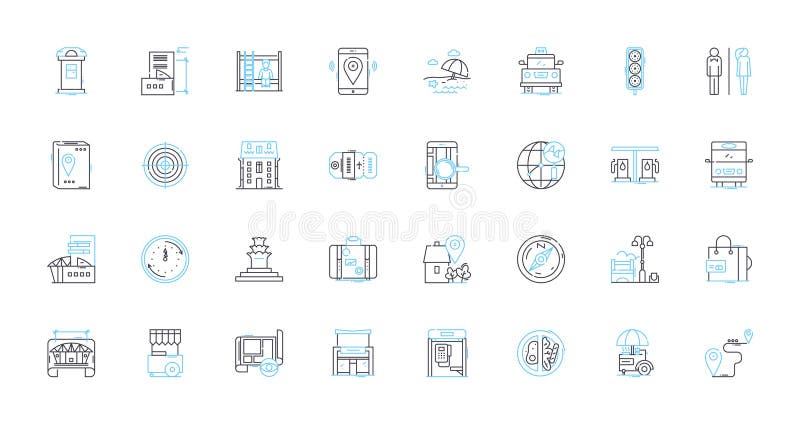 Urban Plan Linear Icons Set. Sustainability, Development, Density ...