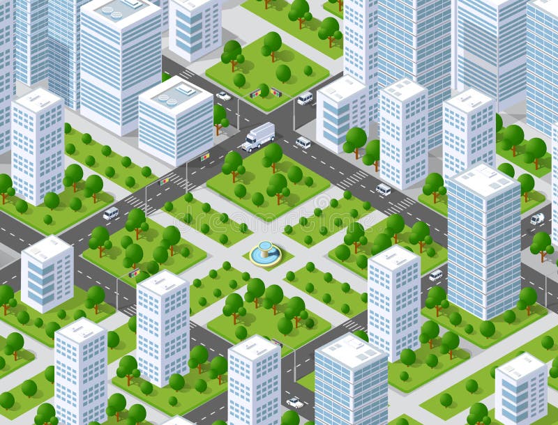 Urban Plan Pattern Map. Isometric Landscape Structure of City Stock ...