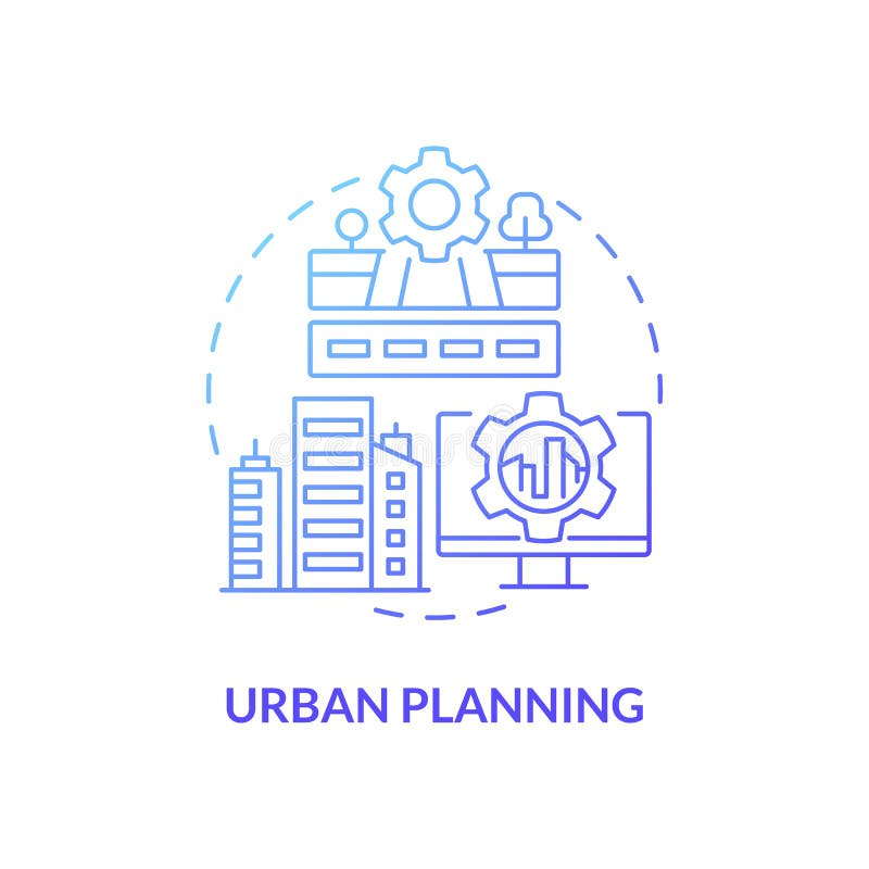 Urban Planning Blue Gradient Concept Icon Stock Vector - Illustration ...
