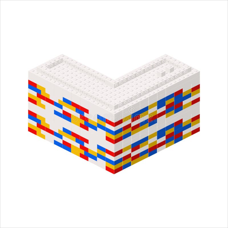 Urban Planning, Corner Building Made of Plastic Blocks. Vector Stock ...