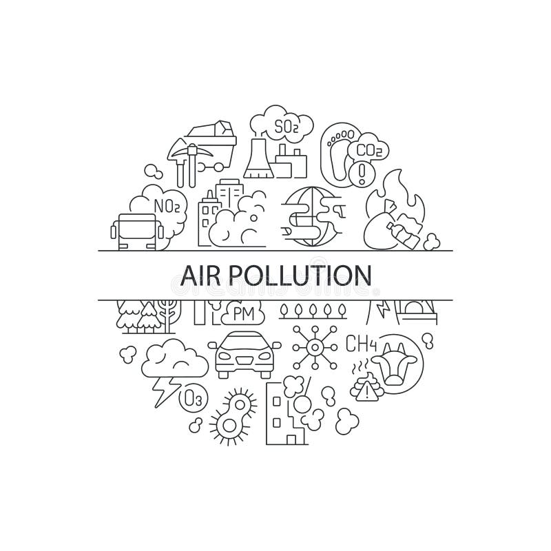 Air Pollution Abstract Color Concept Layout with Headline Stock Vector ...