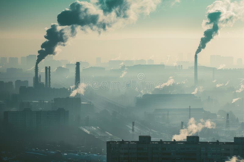 Urban Pollution Contrast stock illustration. Illustration of change ...