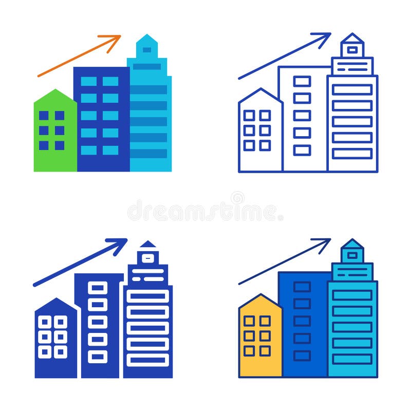 Urban Proliferation Icon Set in Flat and Line Style Stock Illustration ... Urban Proliferation Icon Set in Flat and Line Style Stock Illustration ...