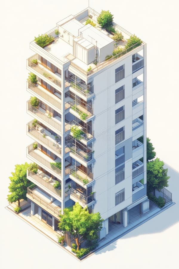 An Urban Public Housing Building with Tall Brick Architecture. Stock ...