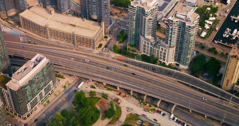 Urban Pulse of Toronto from Above, Showcasing Its Railway Network with ...