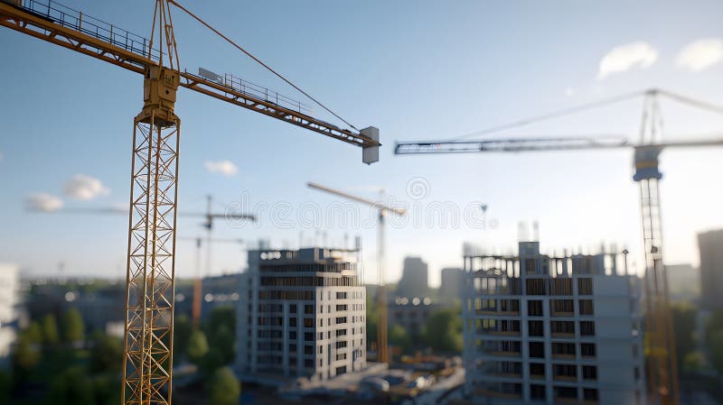 Urban Real Estate Projects Under Development Featuring Construction ...