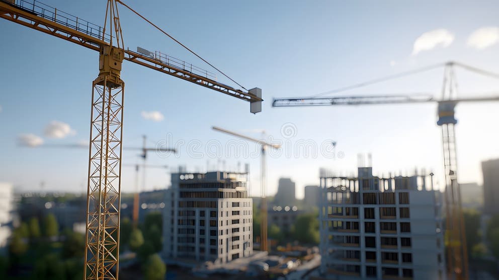 Urban Real Estate Projects Under Development Featuring Construction ...