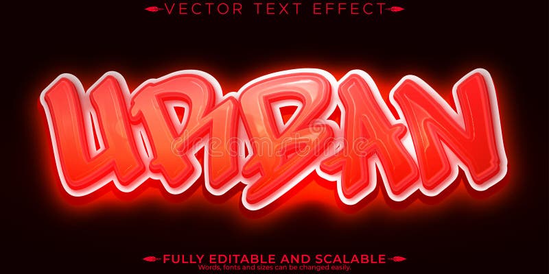 Urban Red Anime Text Effect, Editable Japan and Manga Text Style Stock ...