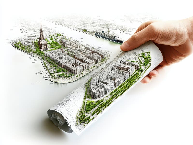 Urban Redevelopment Plan Architectural Design Visualization Stock ...