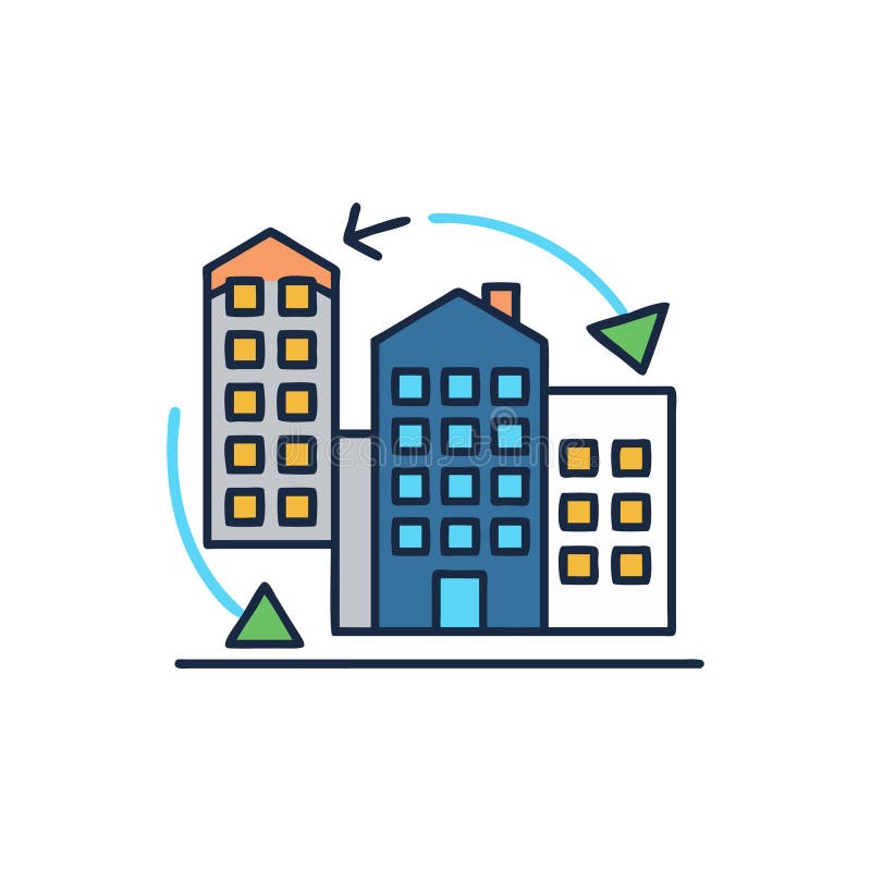 Urban Renewal Icon for City Improvement Stock Image - Illustration of ...