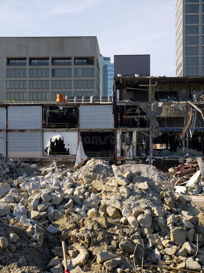 Urban Renewal: Office Blocks and Demolition Stock Photo - Image of ...