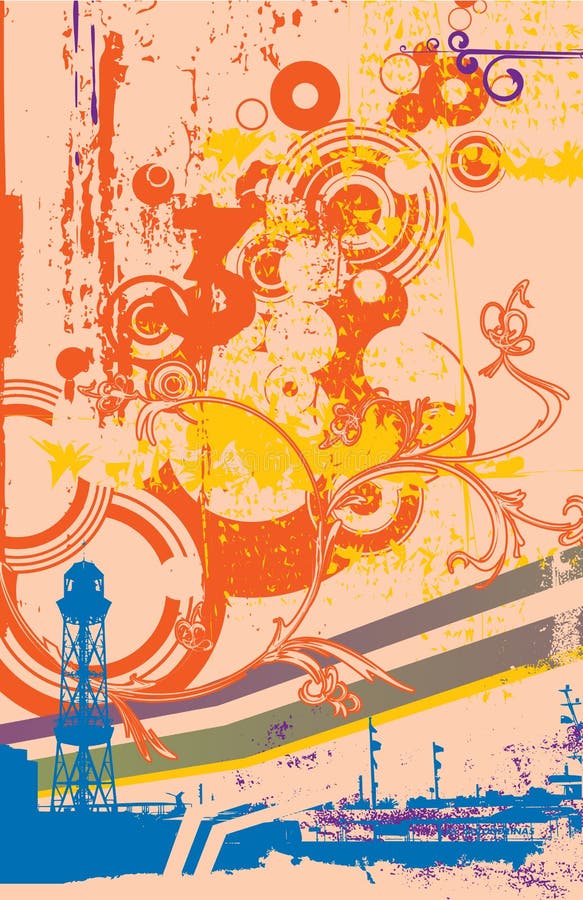 Urban retro design stock vector. Illustration of building - 12398382