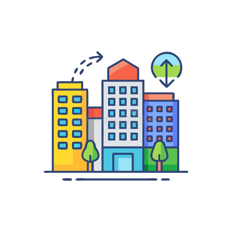 Urban Revitalization Icon for Community Growth Stock Illustration ...