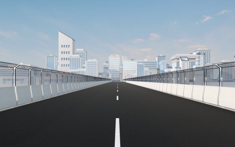 Urban Road and Digital City Model, 3d Rendering Stock Illustration ...